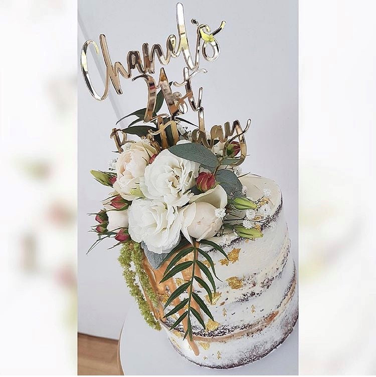 Sparkly Wedding Cake Toppers ZYOZI Glitter Gold 35&Fabulous